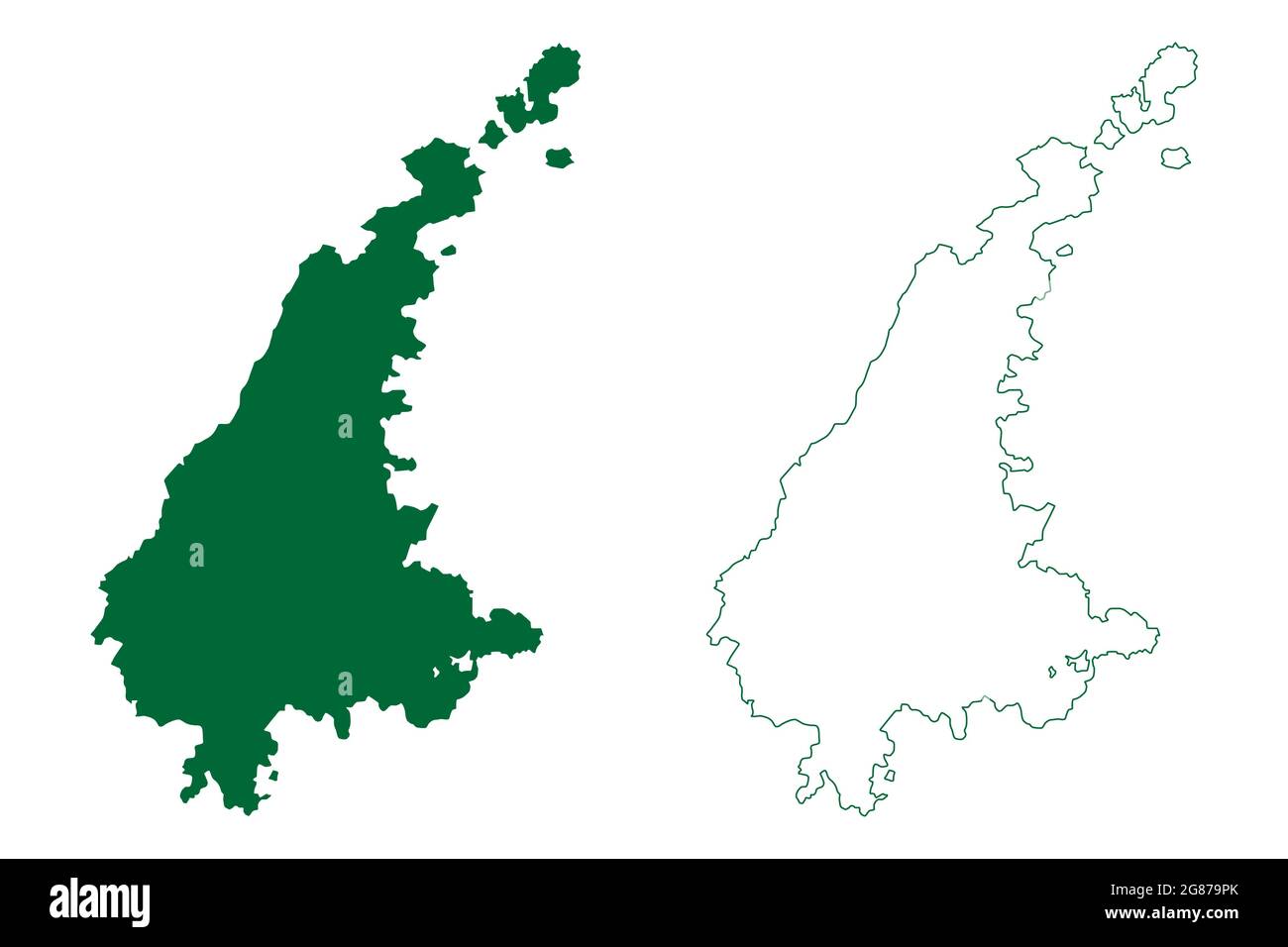 Rajsamand district (Rajasthan State, Republic of India) map vector ...