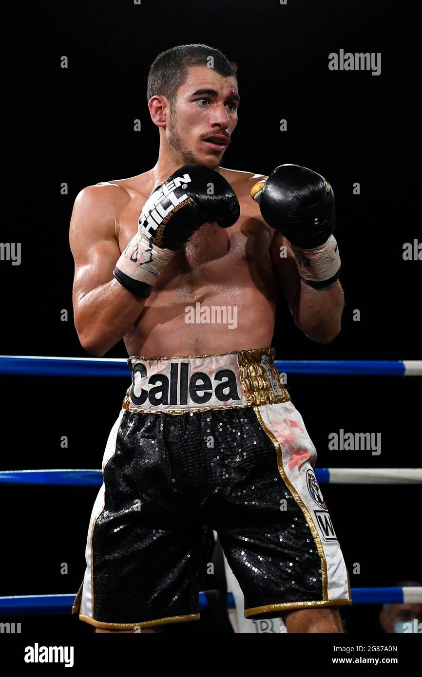 Christopher Mondongo (Italy) vs Marvin Callea (France) during the WBC Mediterranean Super ...