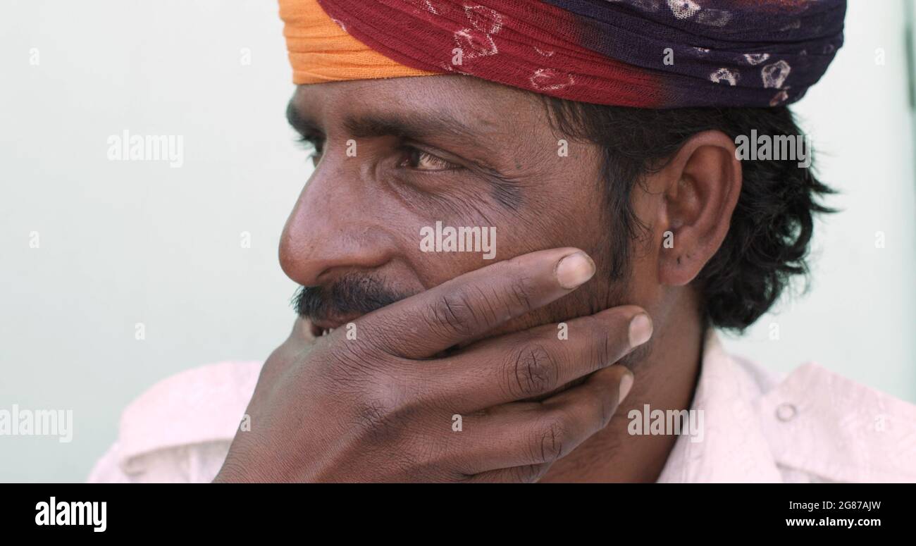 Closeup portrait of South Asian male in traditional clothing Stock ...