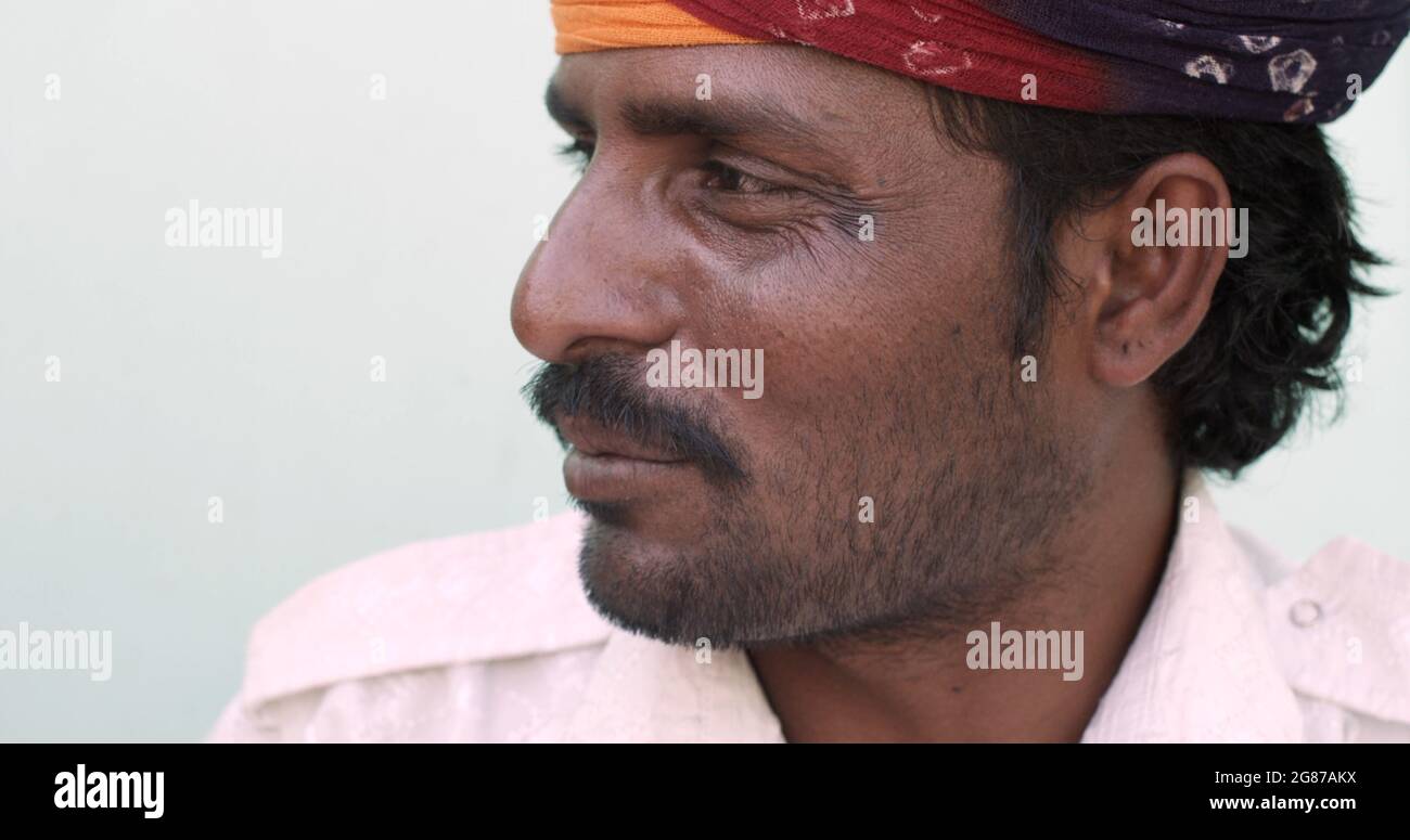 Closeup portrait of South Asian male in traditional clothing Stock ...