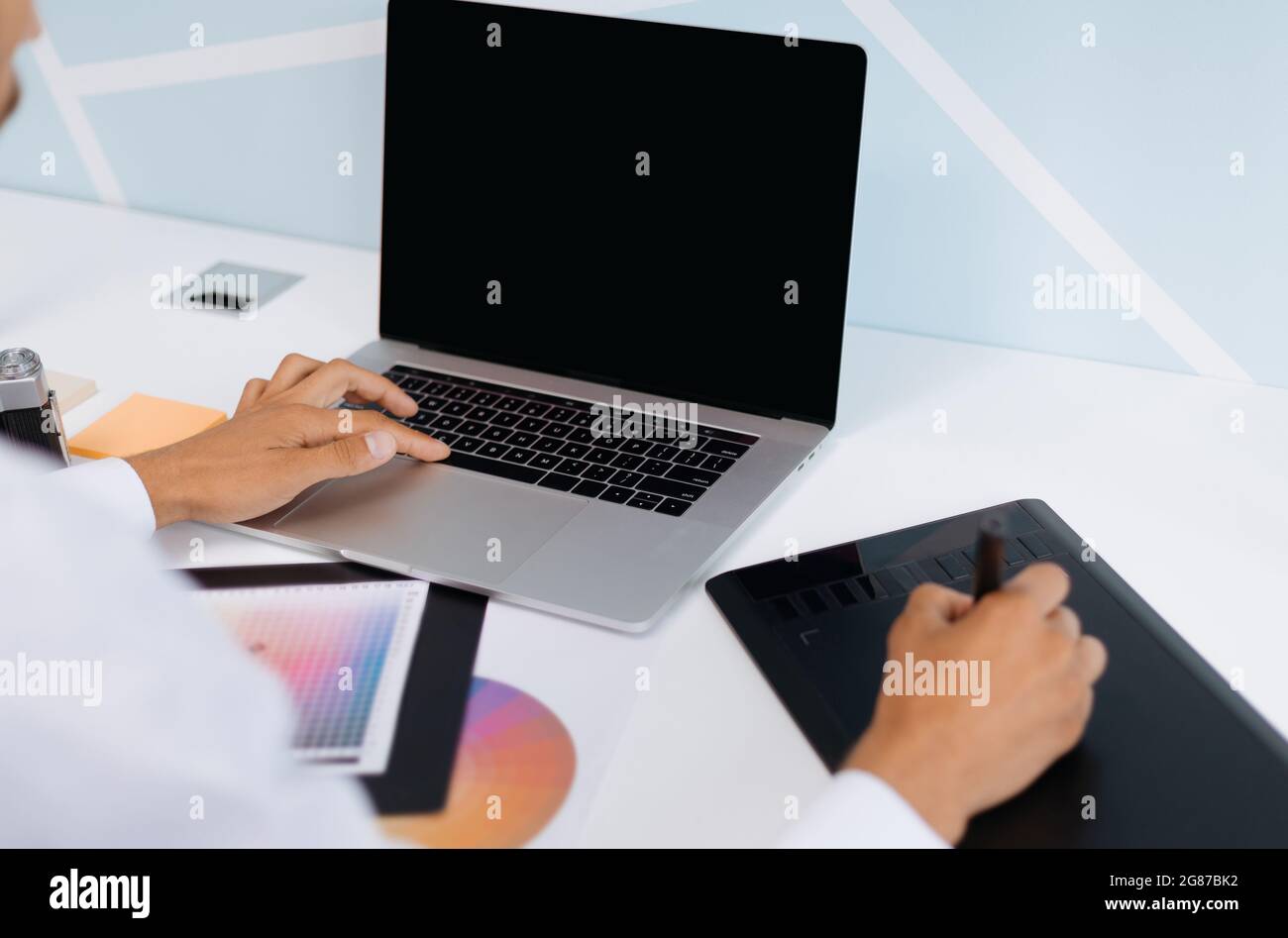 designer choosing a color scheme for a new project Stock Photo - Alamy