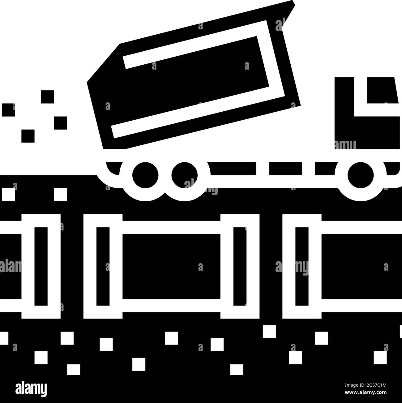 truck fill up pipeline glyph icon vector illustration Stock Vector ...