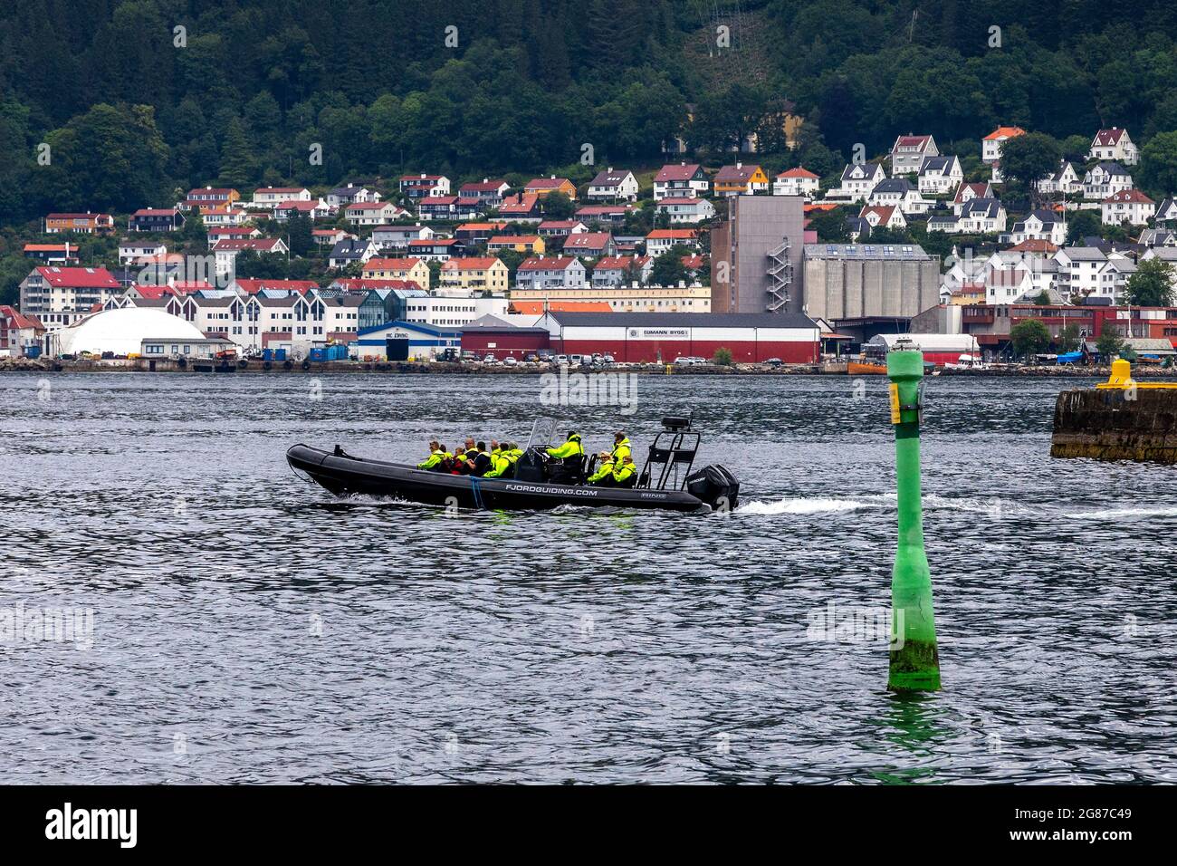 Small RIB high speed sightseeing boat of FjordGuide at high speed ...