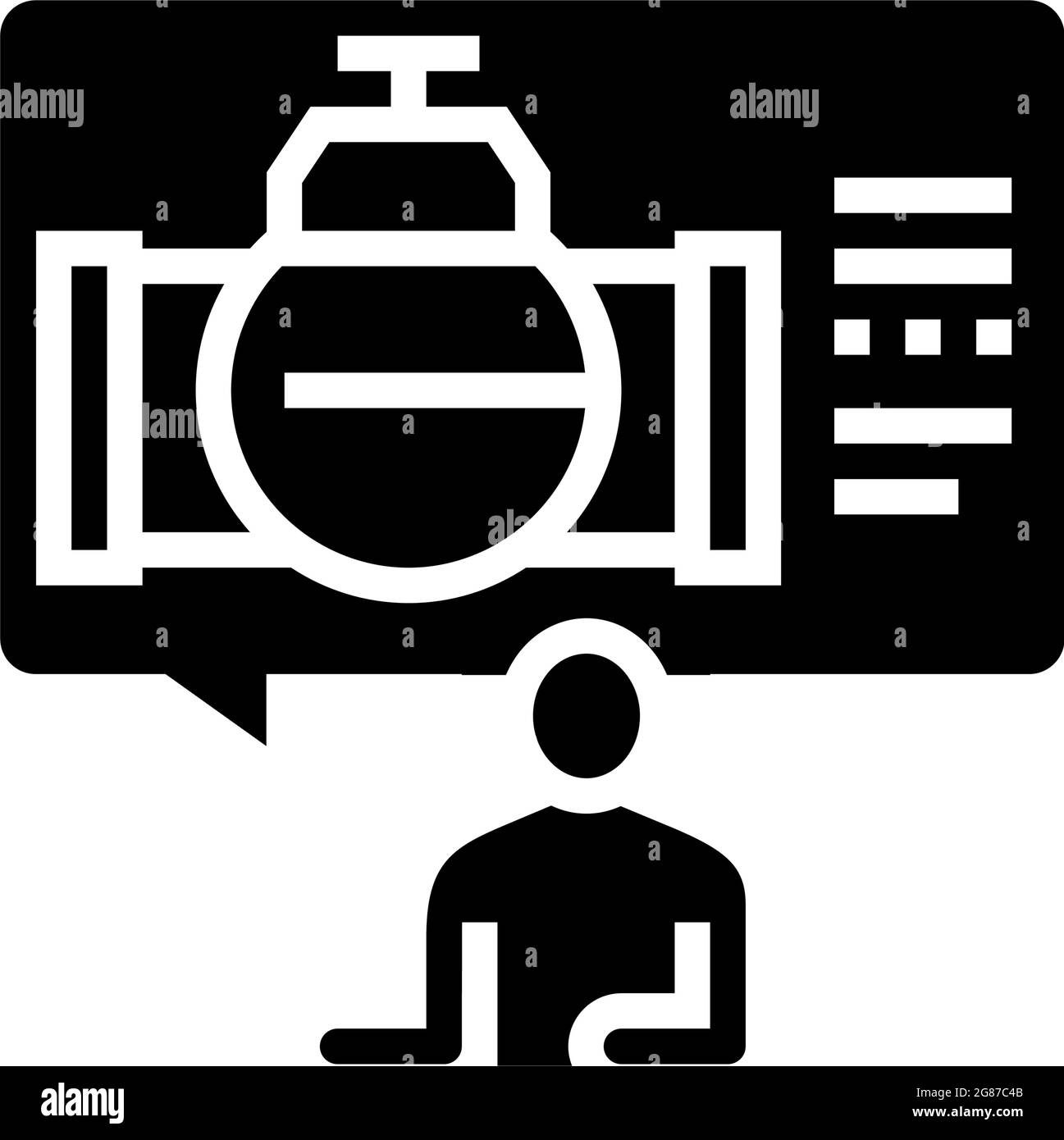 consultation pipeline construction glyph icon vector illustration Stock ...