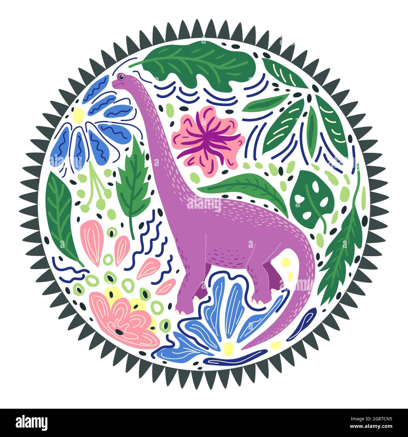 Brachiosaurus purple, prehistoric dinosaurs collection. Ancient animals ...