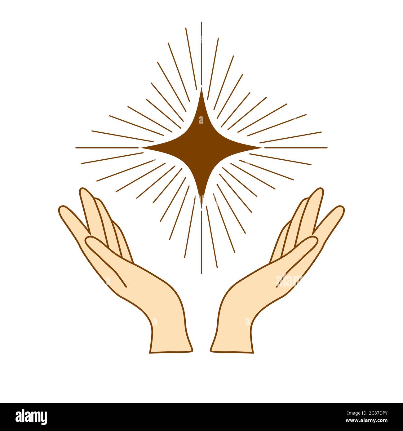 Magical hands. Boho occult magic hand, witch mystical symbol, witchcraft hand drawn arms with ...