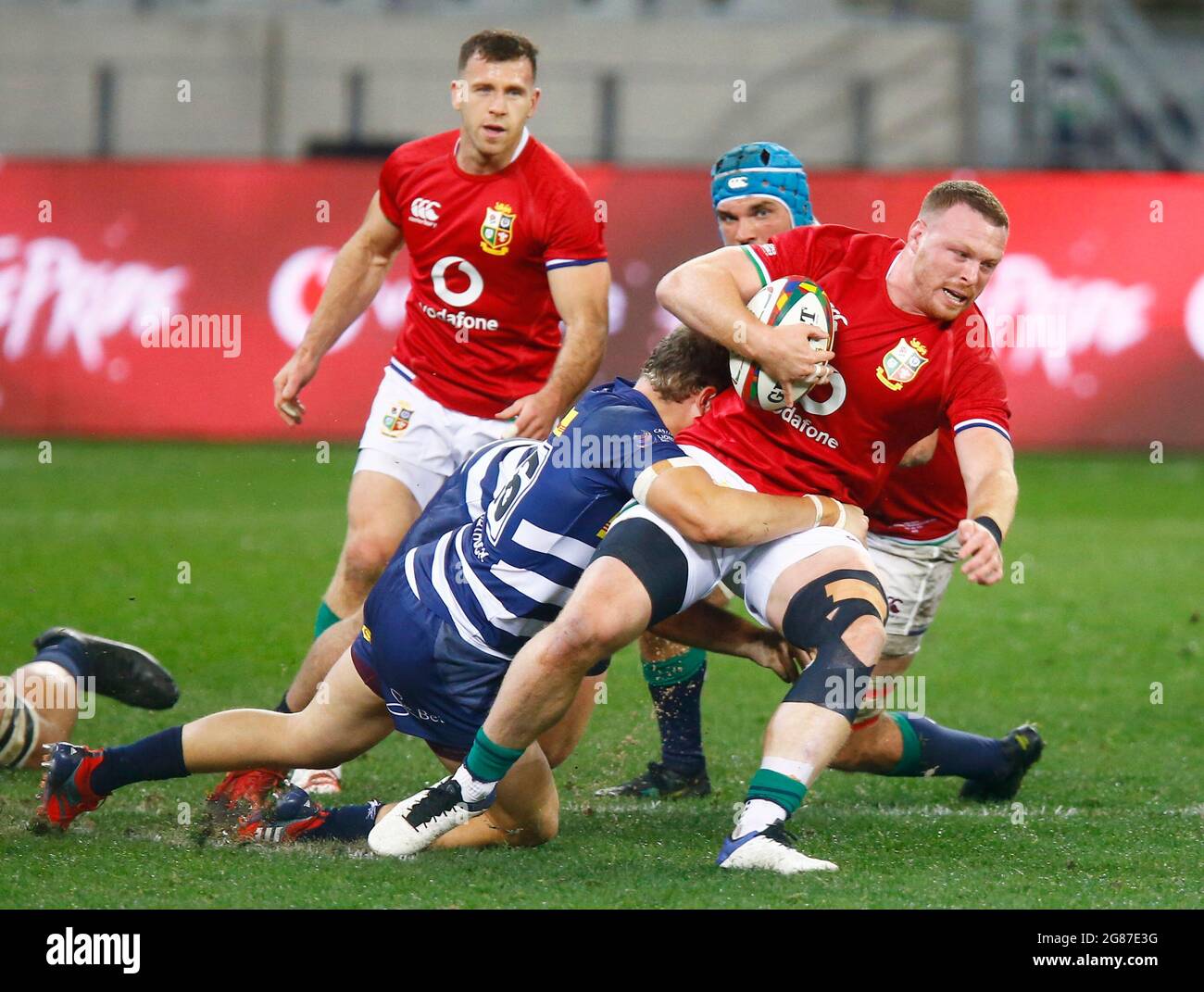 Cornel Smit of the DHL Stormers of the DHL Stormers tackling Sam ...
