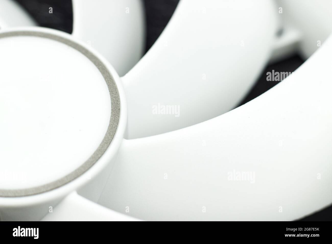 Part of white cpu cooler. White Computer Fan For Pc Case Stock Photo ...