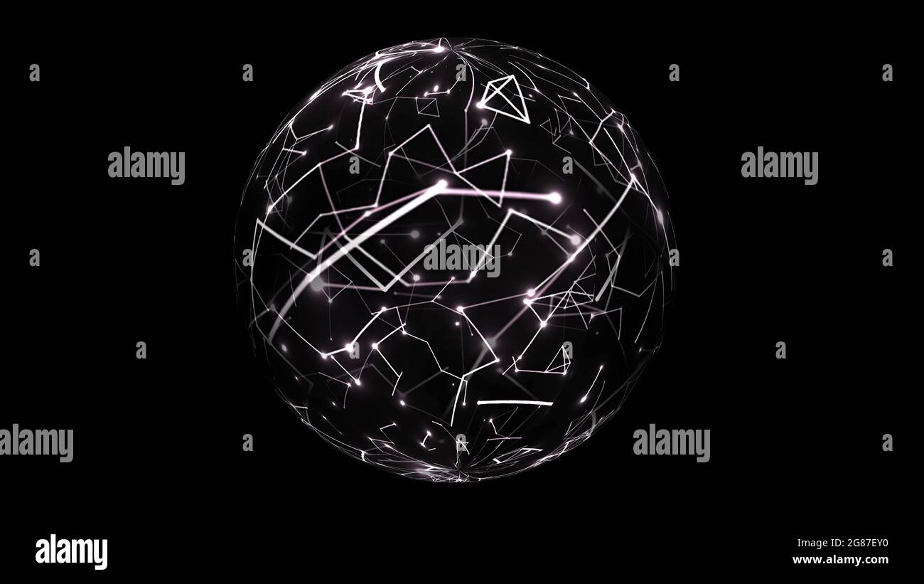 Connections concept on rotating sphere Stock Photo - Alamy