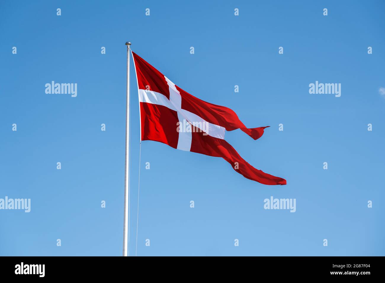 Denmark National Flag also called Dannebrog - Copenhagen, Denmark Stock ...