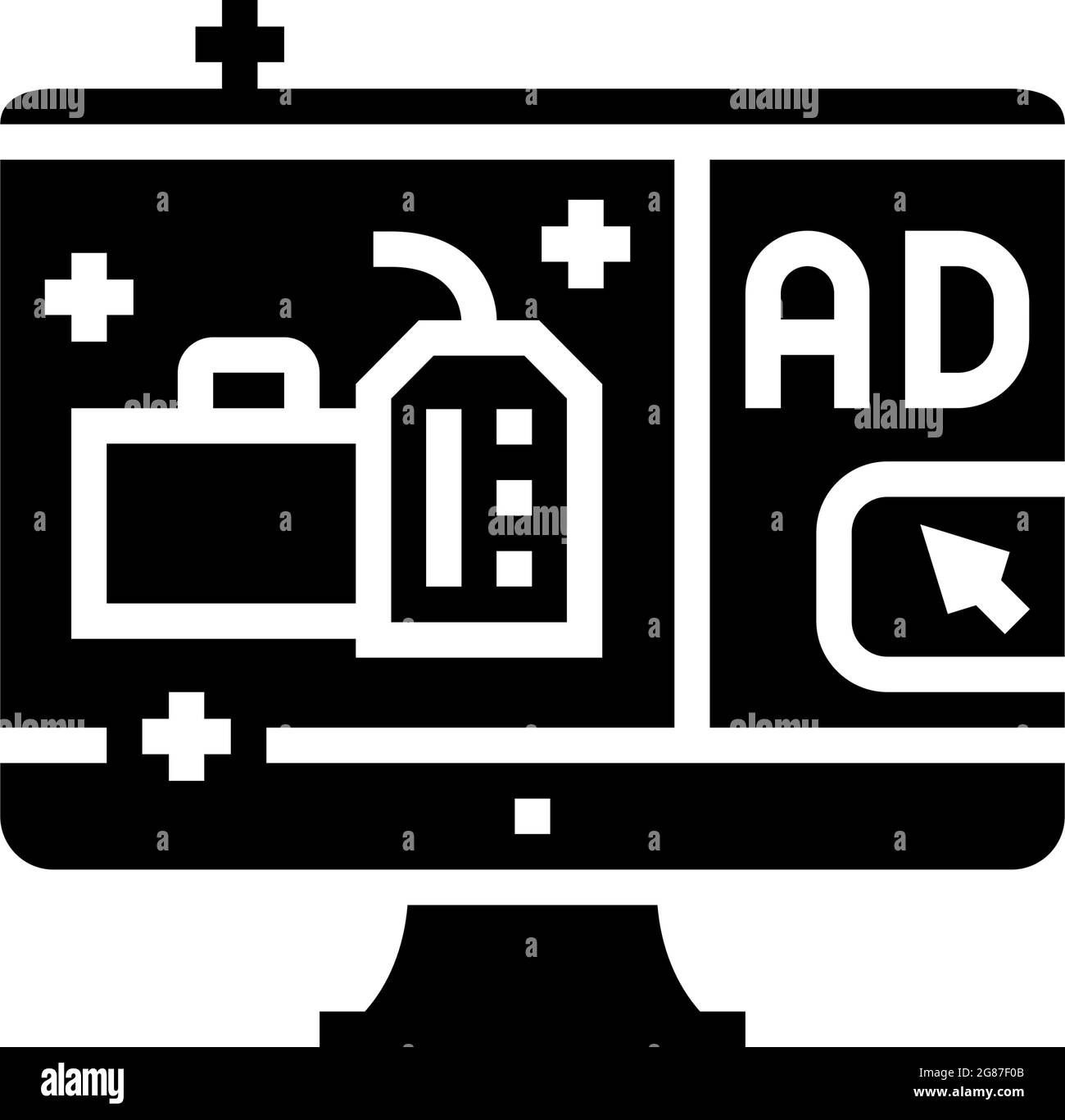 online advertising glyph icon vector illustration Stock Vector Image ...