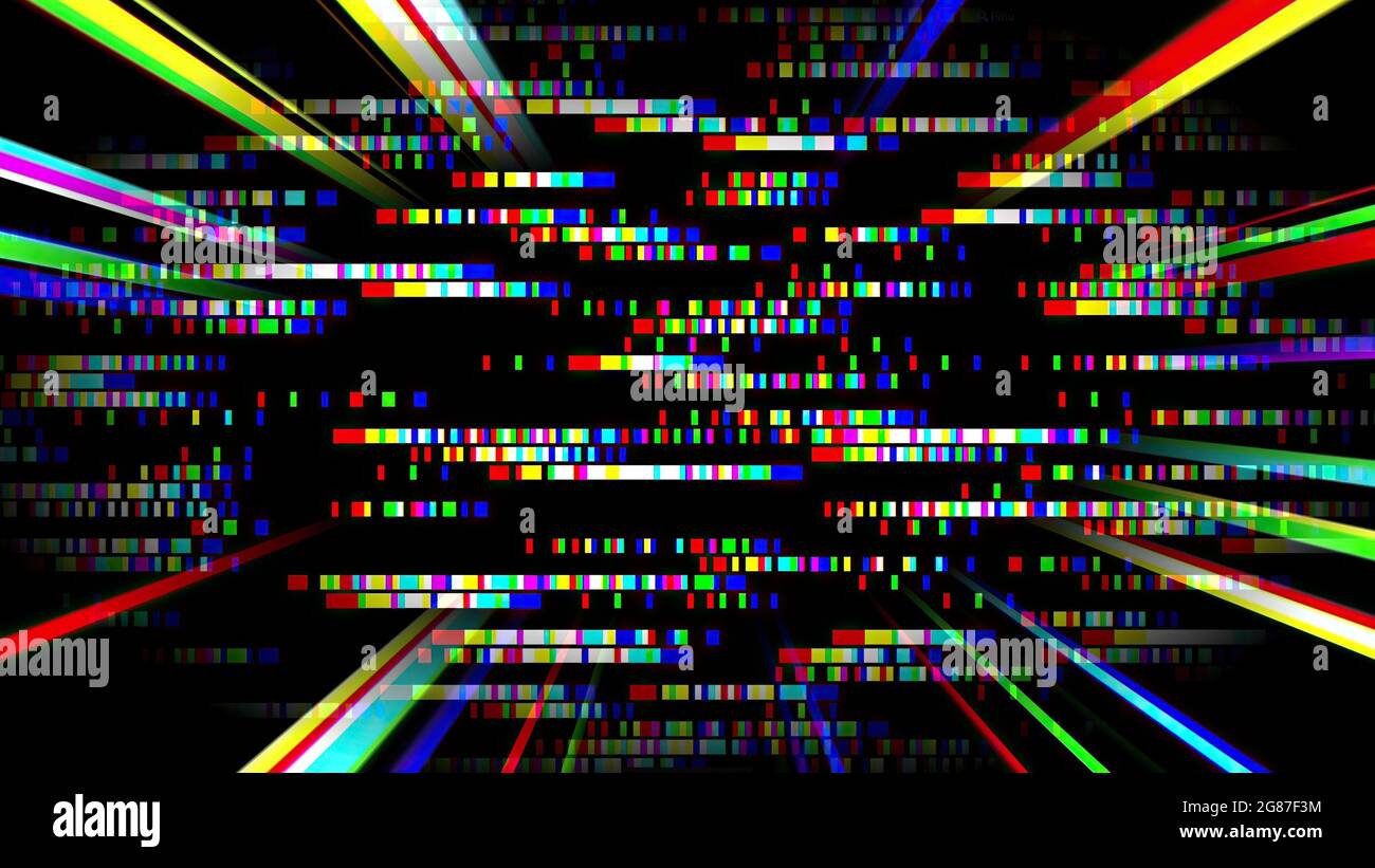 Colorful light rays and pixels Stock Photo - Alamy