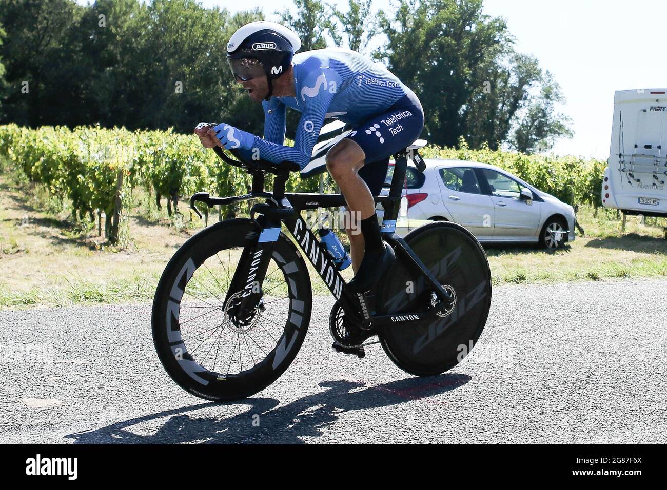 Alejandro Valverde of Movistar Team during the Tour de France 2021 ...