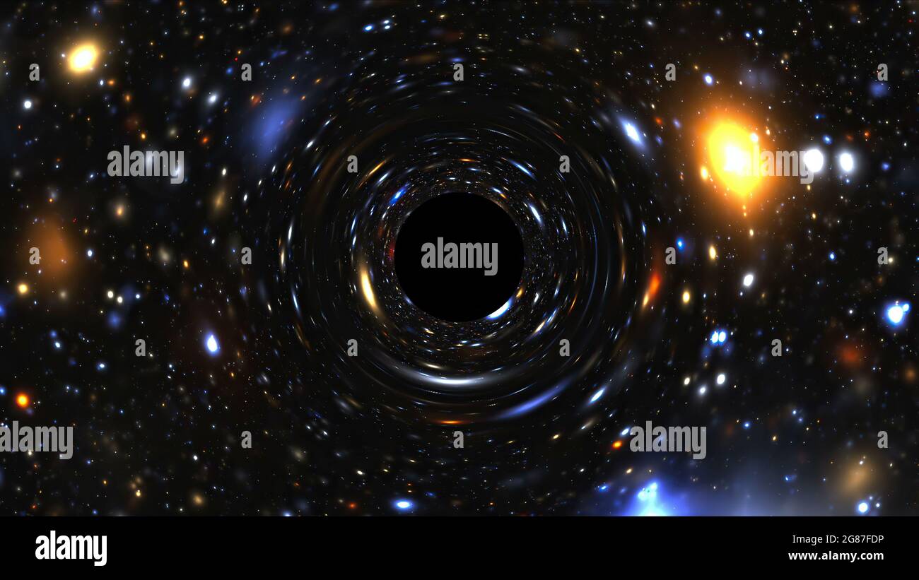 Space Tunnel With Galaxy and Nebulae simulation Stock Photo - Alamy