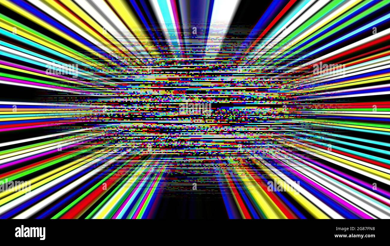 Colorful light rays and pixels Stock Photo - Alamy