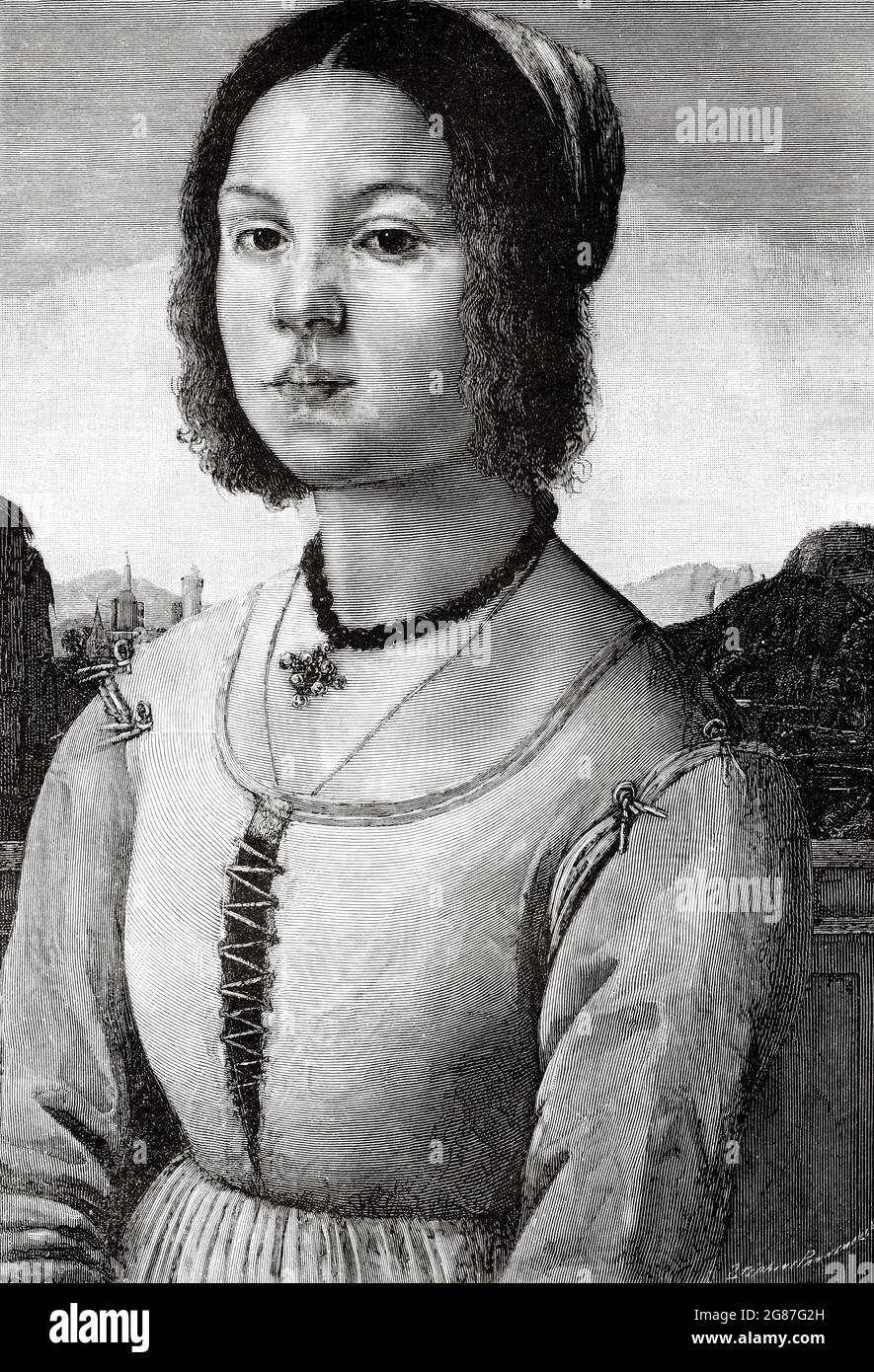 Portrait of a beautiful young Florentine woman, Florence. Italy, Europe ...
