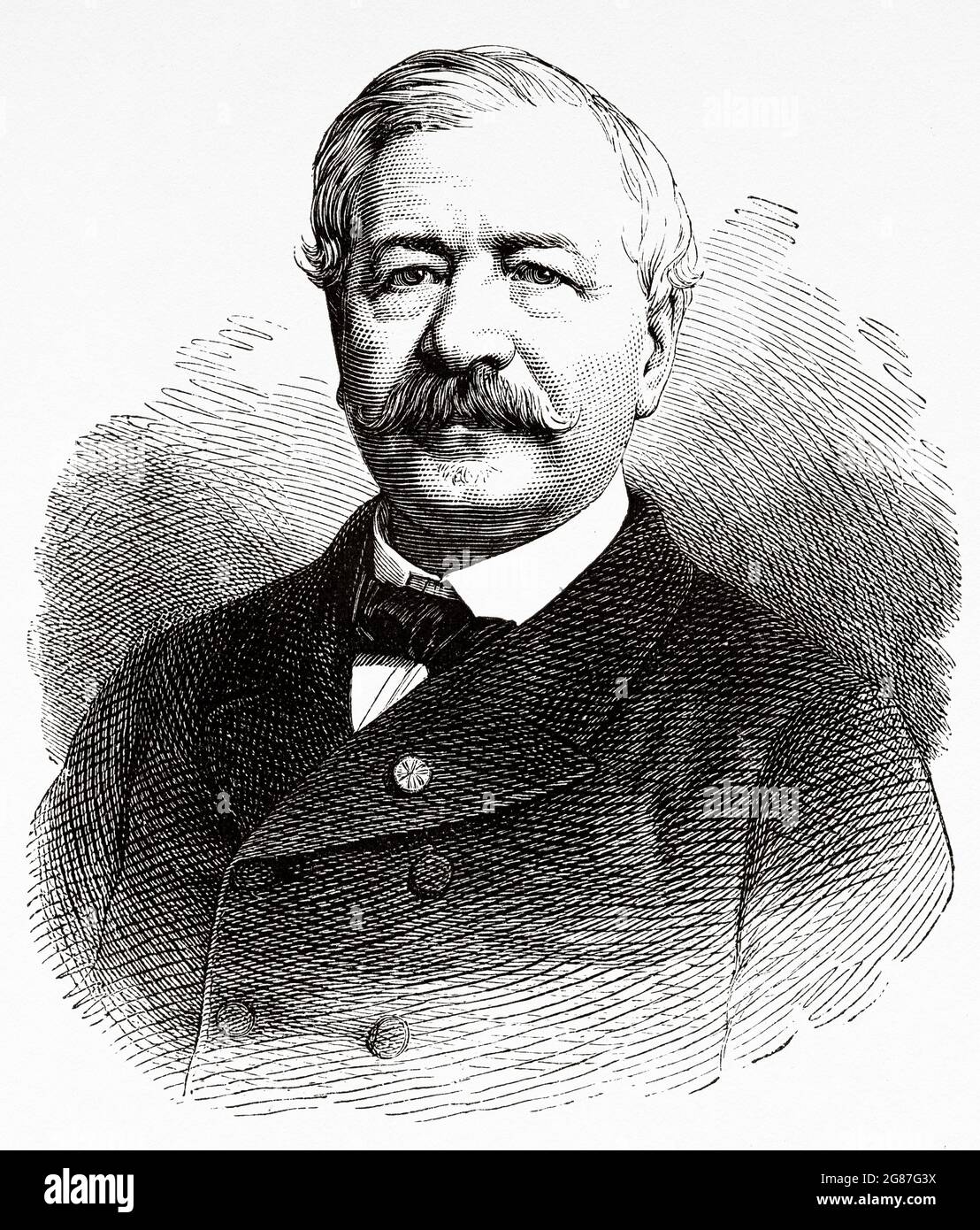 Portrait of Ferdinand de Lesseps, Ferdinand Marie Vicomte de Lesseps (1805-1894) was a French ...