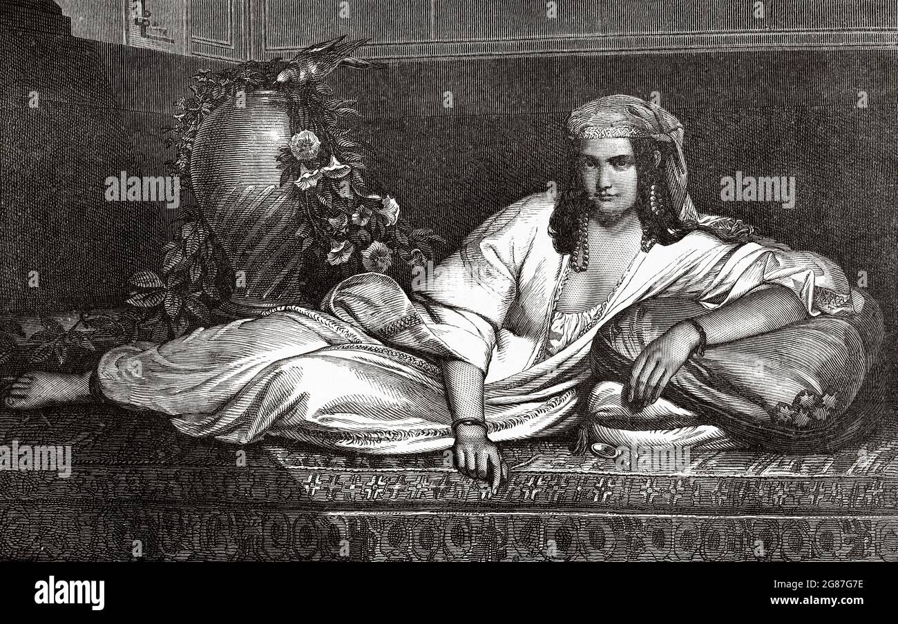 Favorite Singer of the Sultan, Egypt, North Africa. Old 19th century ...