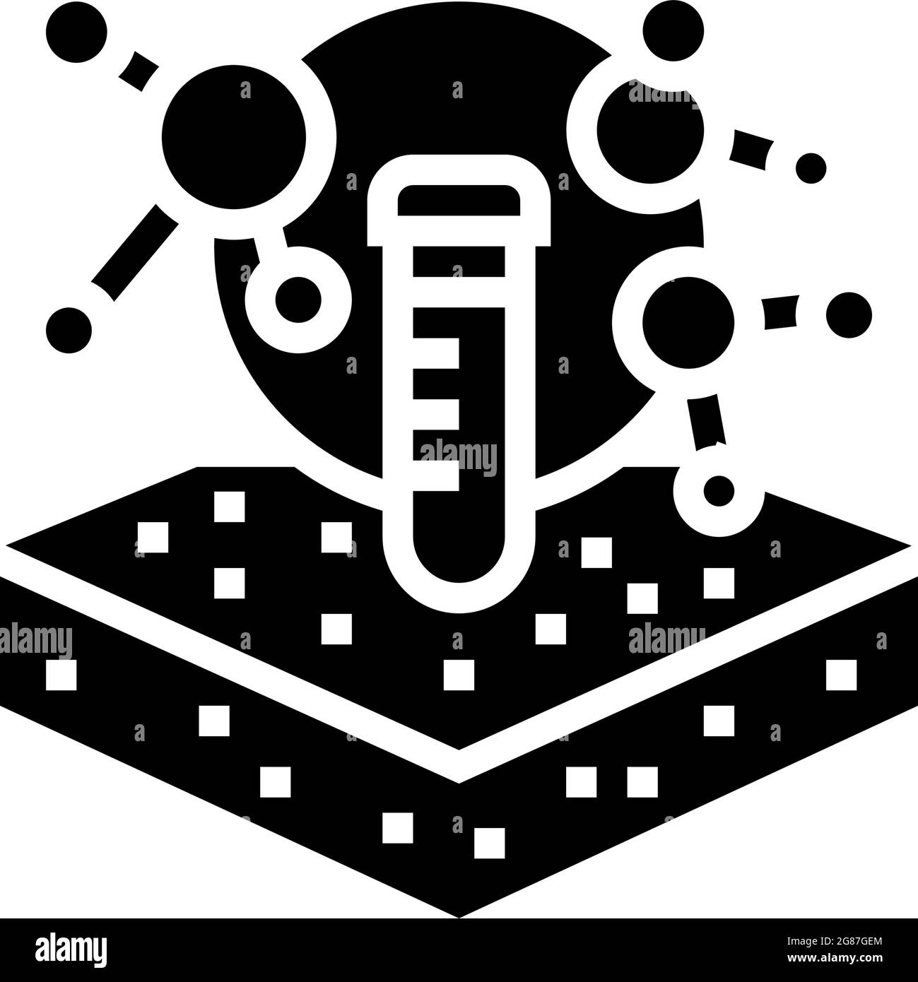 laboratory chemical soil testing glyph icon vector illustration Stock ...