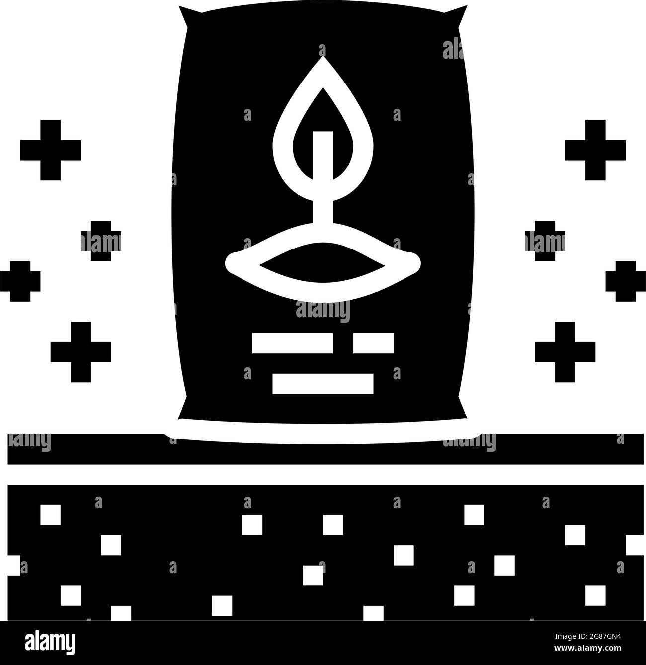 seeding organic soil glyph icon vector illustration Stock Vector Image ...