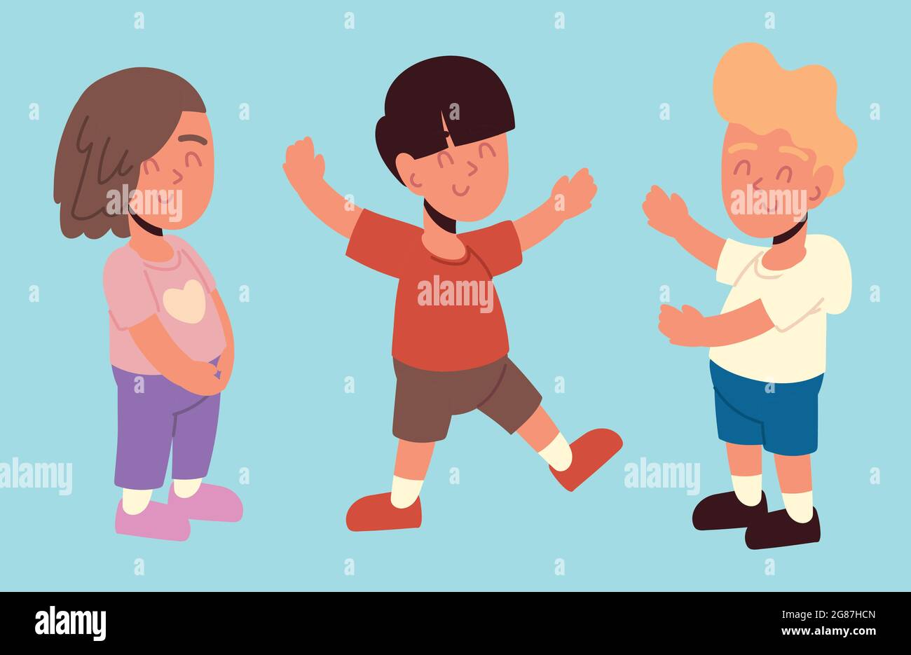 set of happy kids Stock Vector Image & Art - Alamy