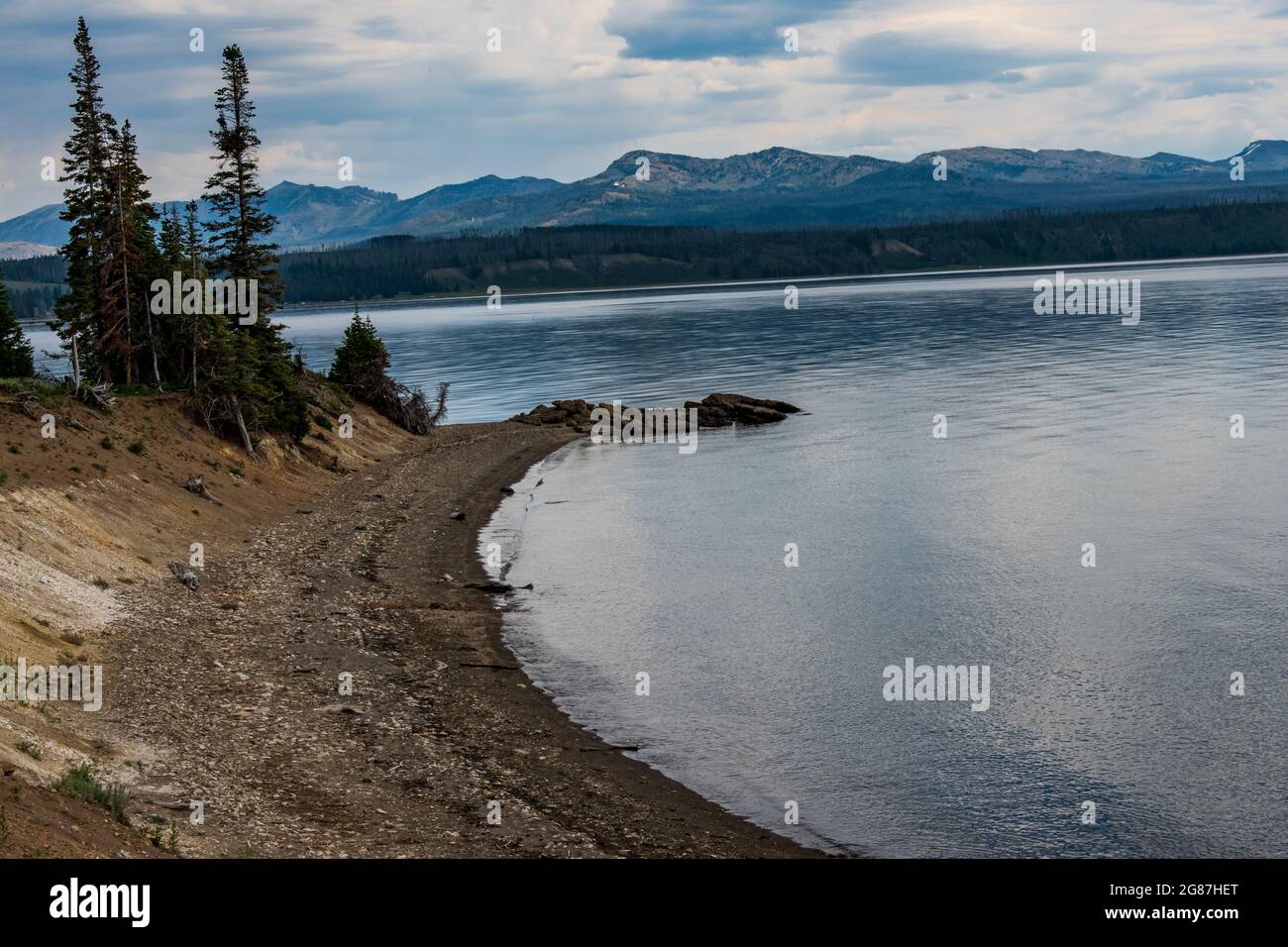 Views of Yellowstone lake Along Storm Point Nature Trail Stock Photo ...