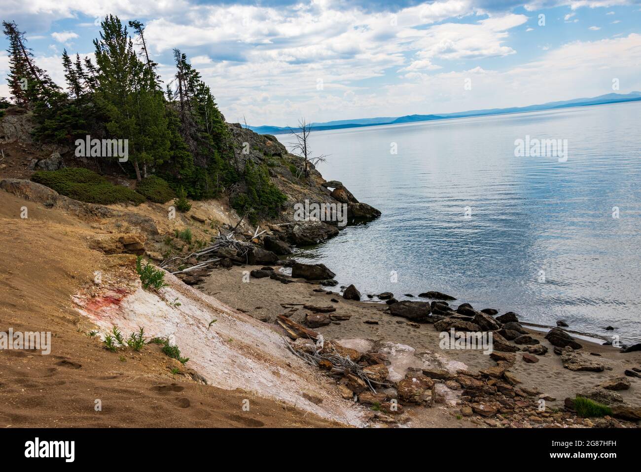 Views of Yellowstone lake Along Storm Point Nature Trail Stock Photo ...
