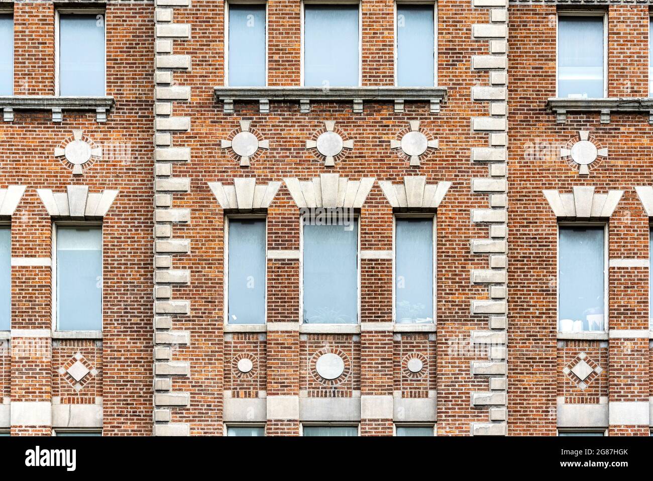 Colonial style brick wall, facade of old building, toronto, canada ...