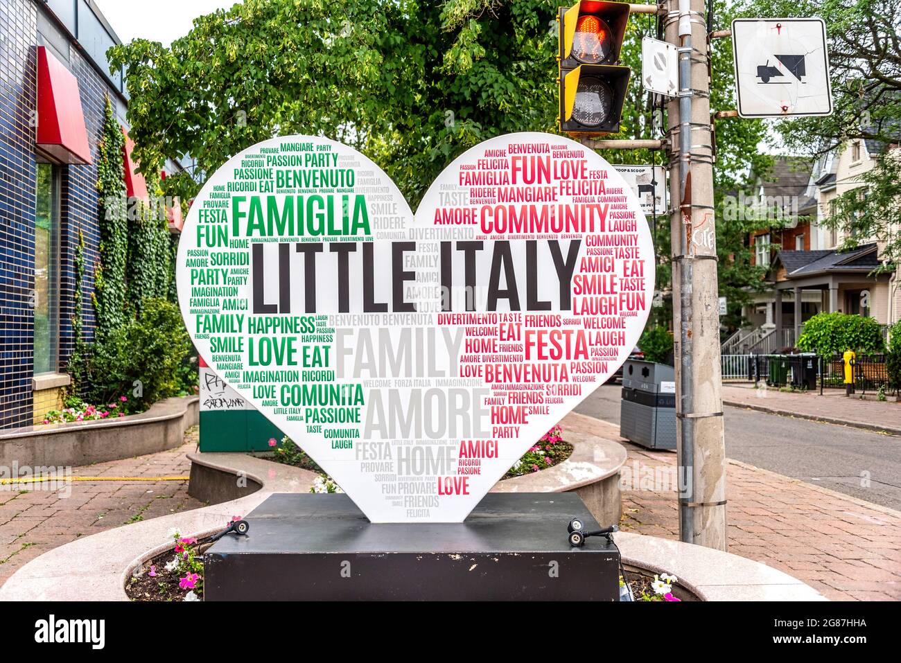 Sign in Little Italy community, toronto, canada Stock Photo - Alamy