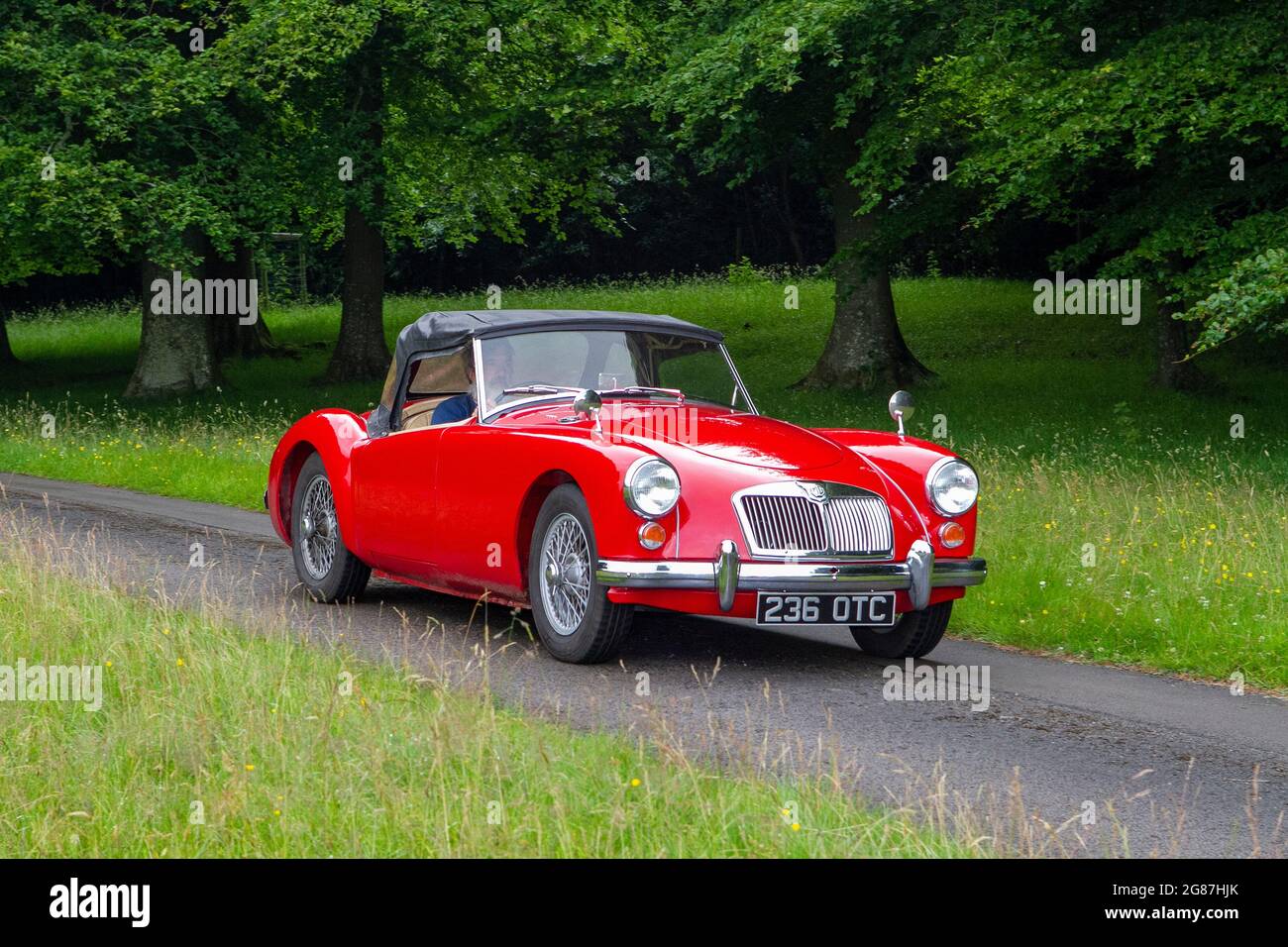 1960 60s red MG A MGA sorts cabrio at ‘The Cars the Star Show” in ...