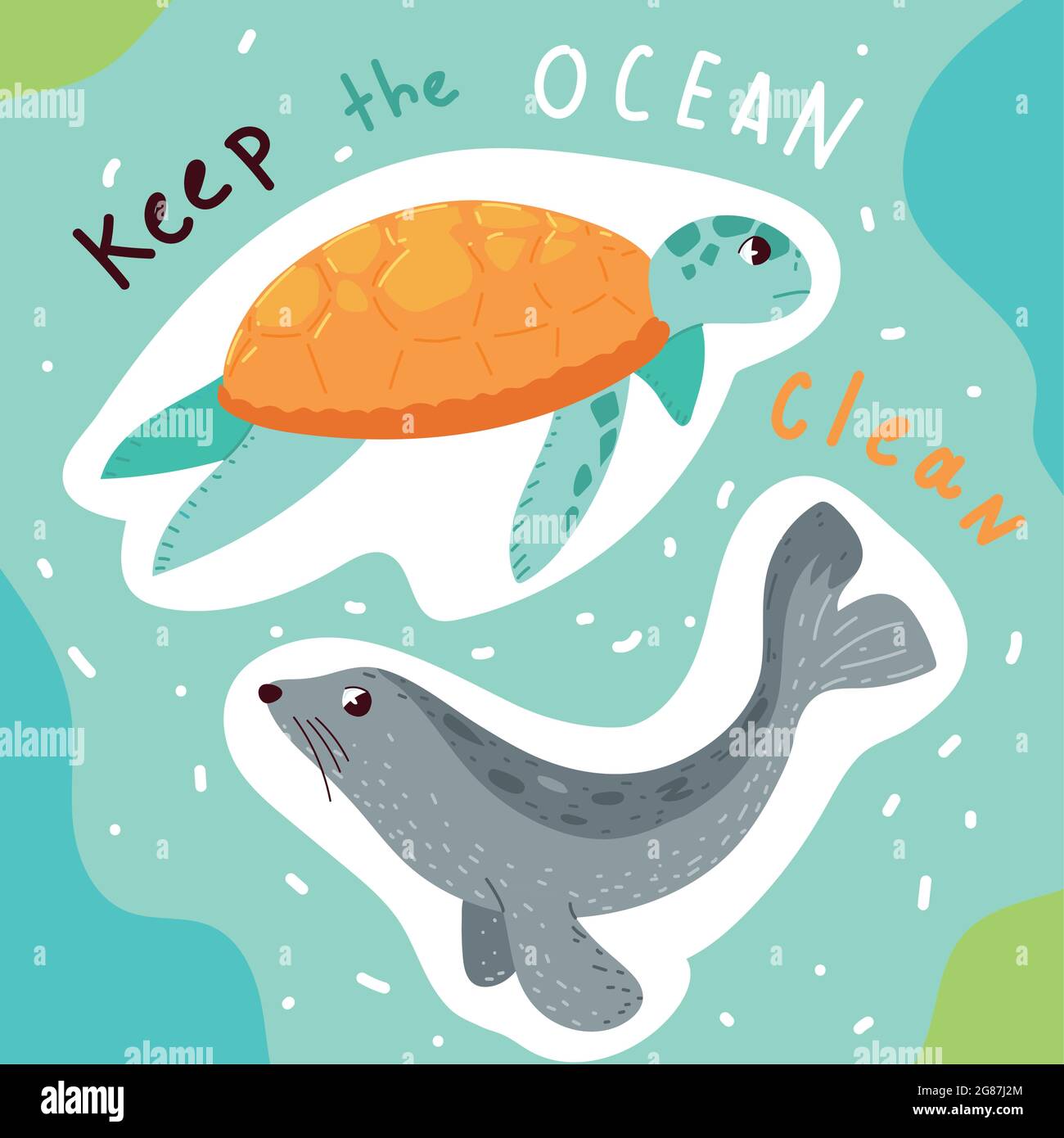 Plastic waste ocean animals Stock Vector Images - Alamy
