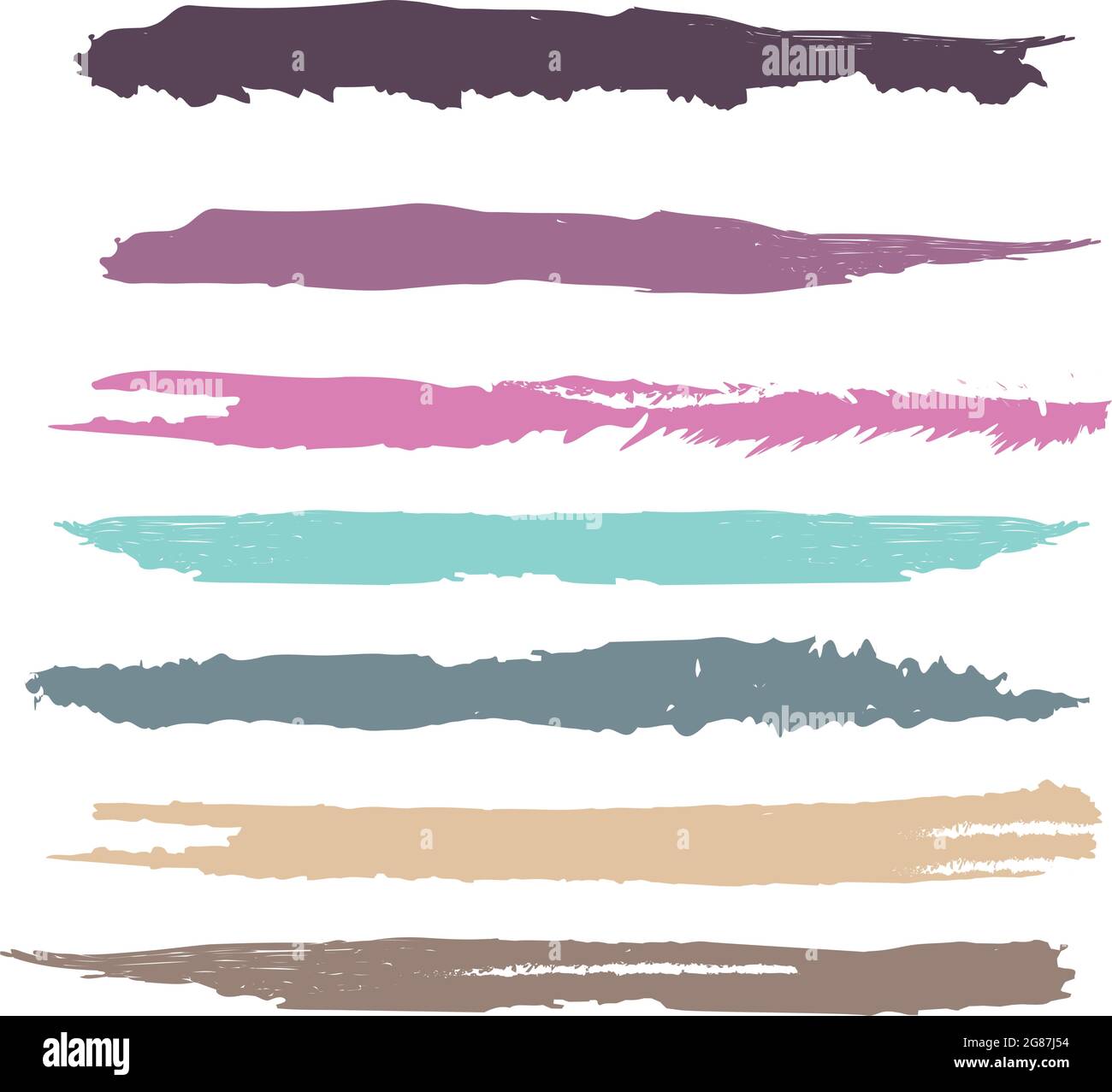 Various strokes of color paint on white background - Vector ...