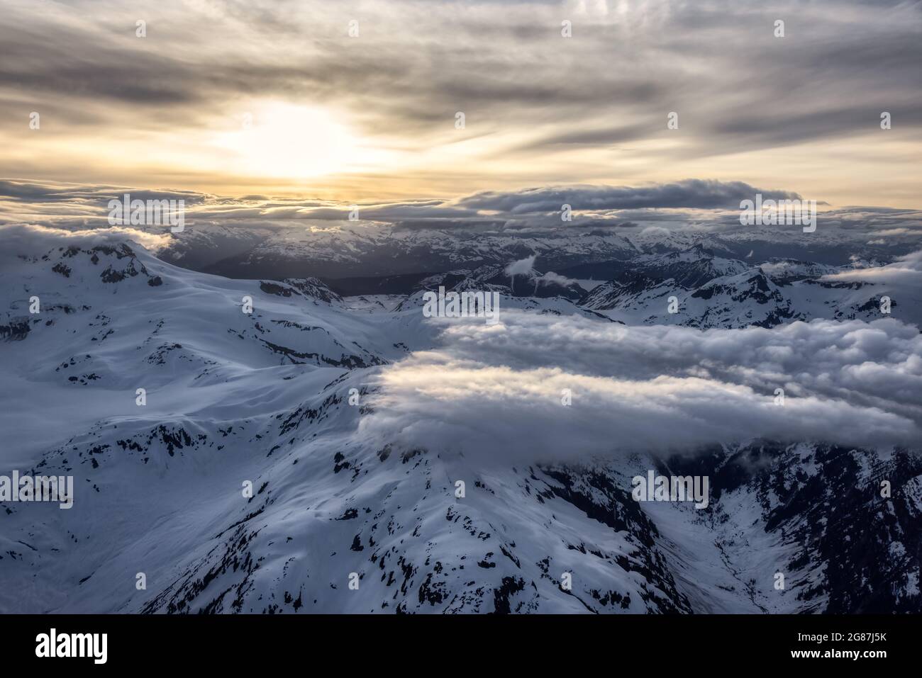 Aerial View from Airplane of Canadian Mountain Landscape Stock Photo ...