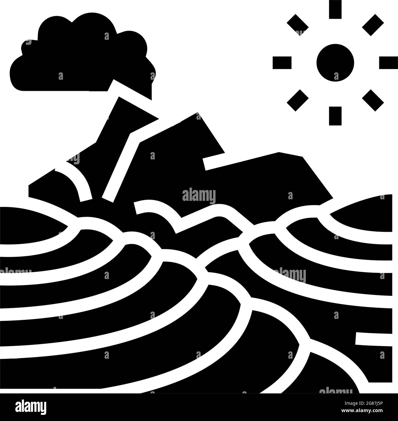 plantation of tea glyph icon vector illustration Stock Vector Image ...