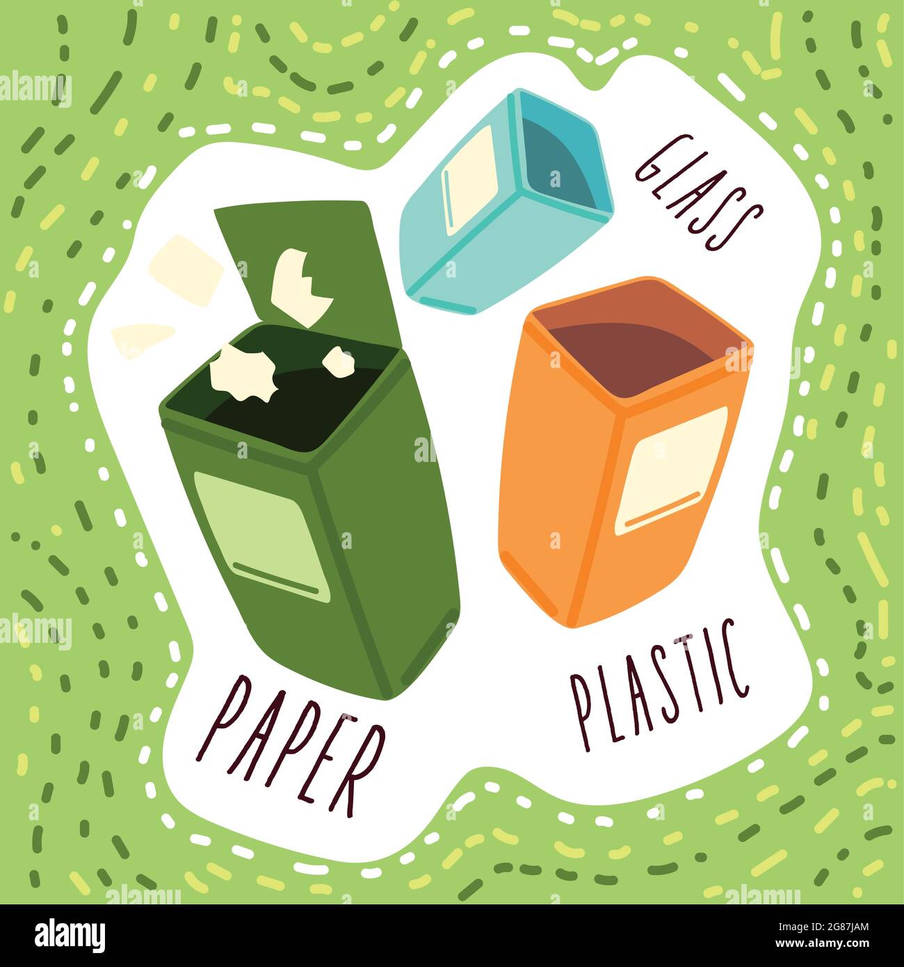 recycle process bins Stock Vector Image & Art - Alamy