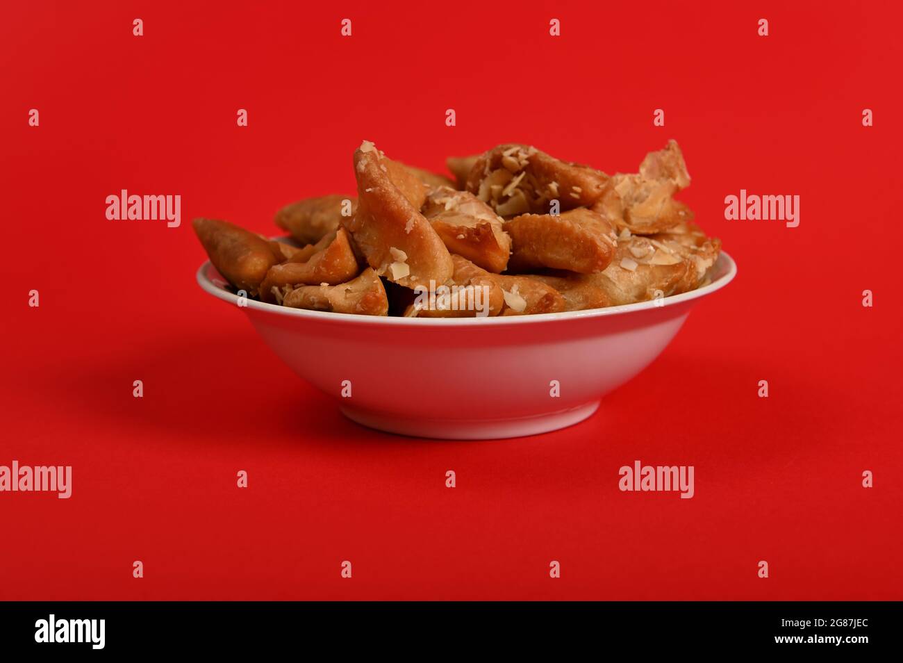 Horizontal shot of plate full of fresh traditional luxurious Arabian ...