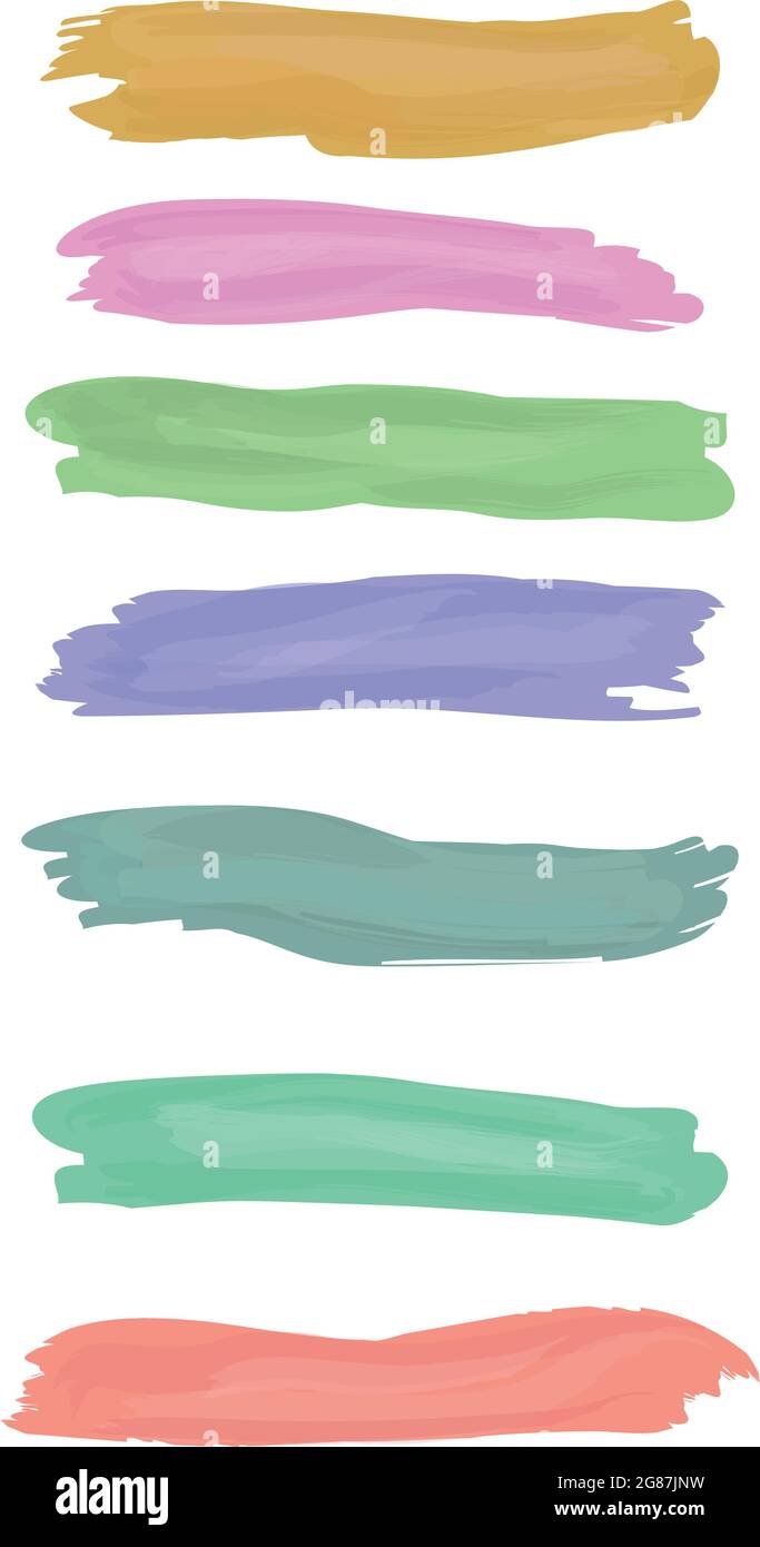 Various strokes of color paint on white background - Vector ...