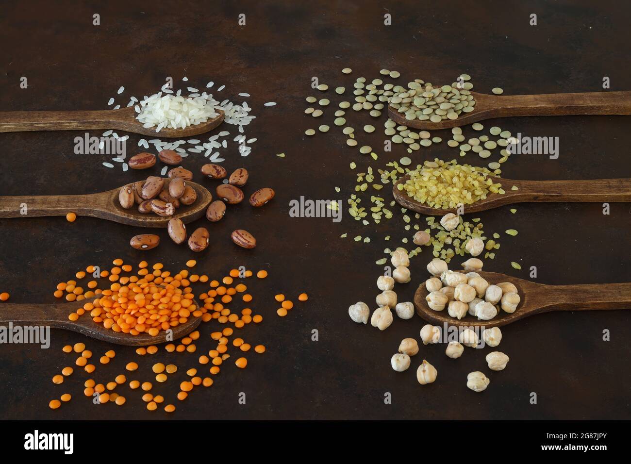 Different type of raw dry legumes composition. White beans, lentils ...