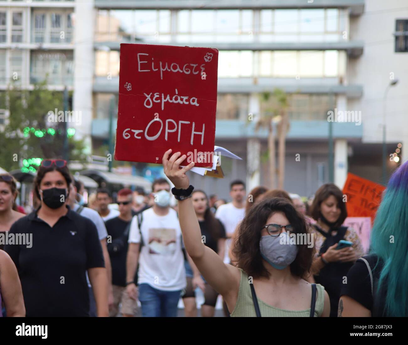 Athens, Greece. 17th July, 2021. Women Rights activists protest in ...
