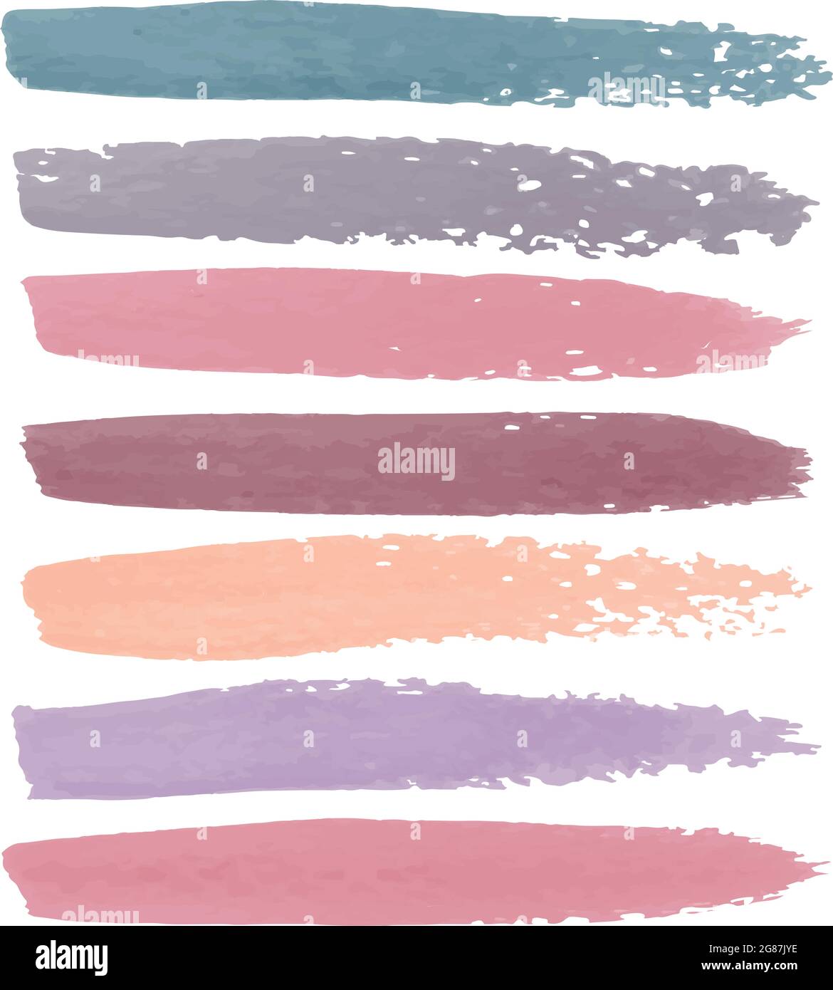 Various strokes of color paint on white background - Vector ...