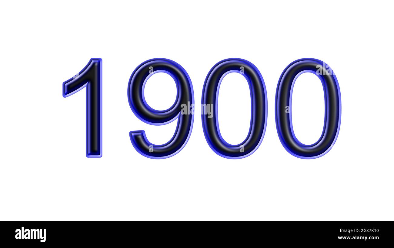 blue 1900 number 3d effect white background Stock Photo - Alamy