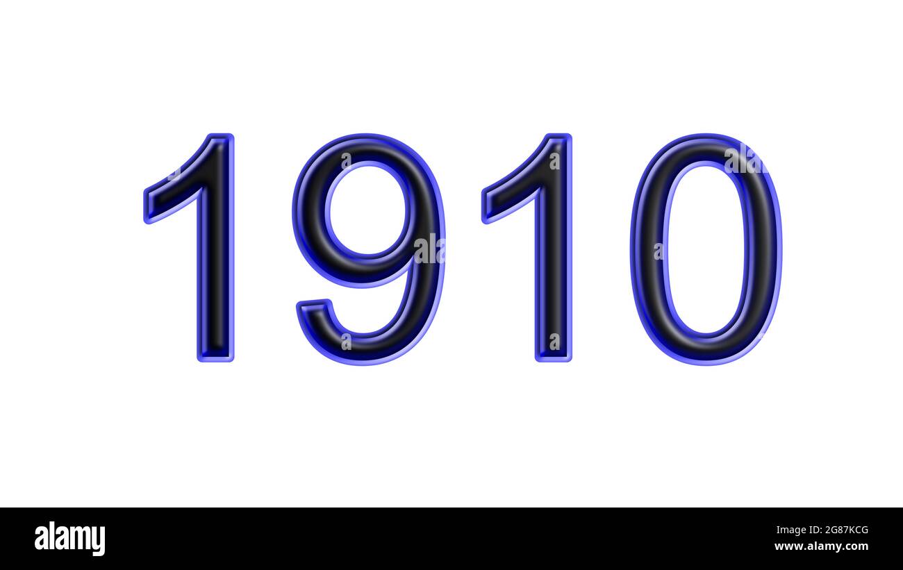 blue 1910 number 3d effect white background Stock Photo - Alamy