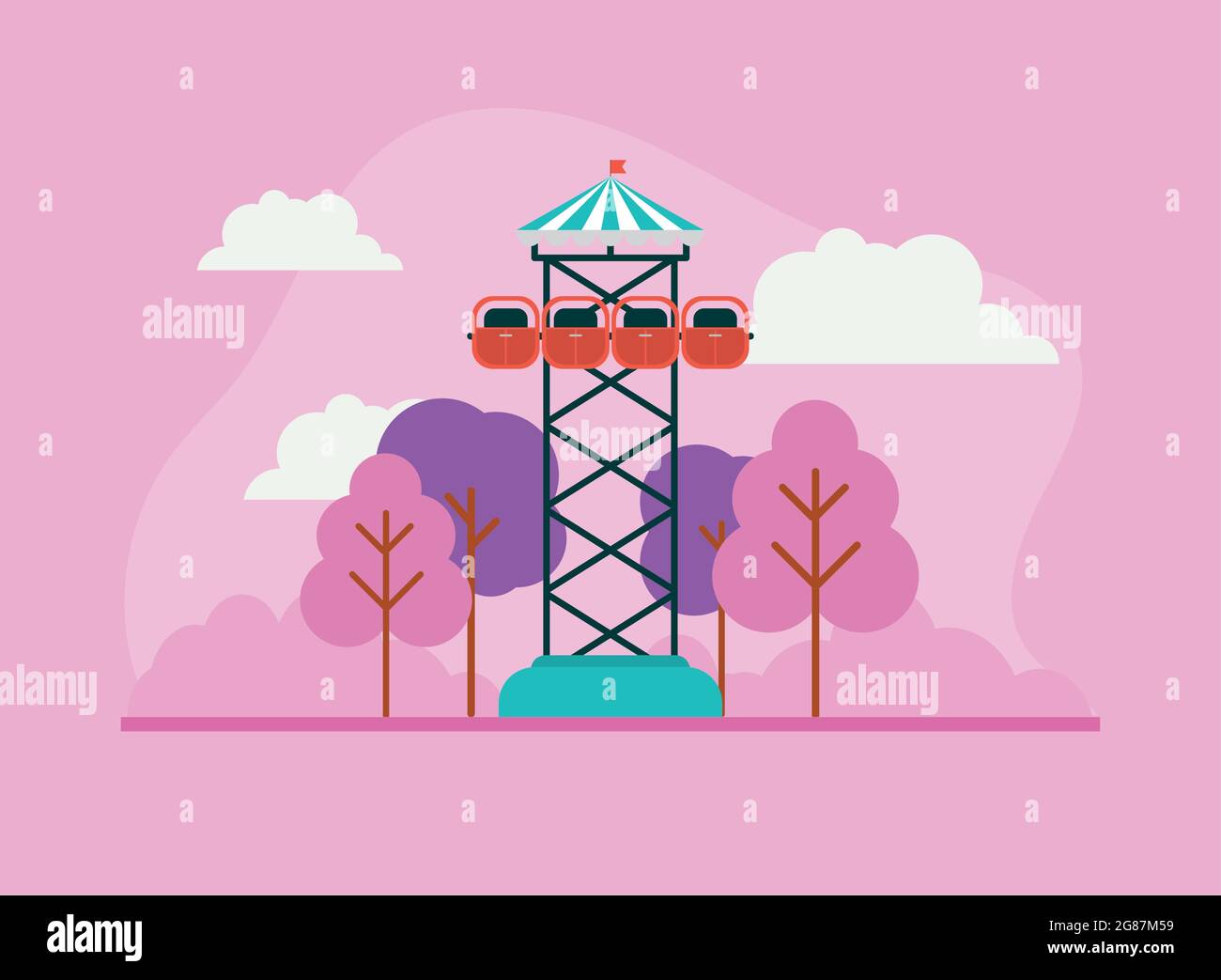 Drop tower ride Stock Vector Images - Alamy