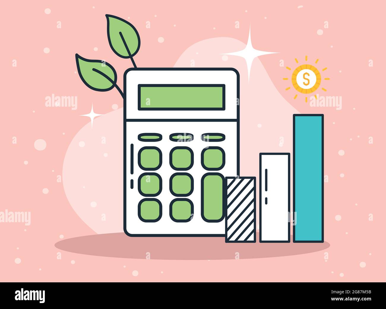 calculator with financial graph, economic growth Stock Vector Image ...