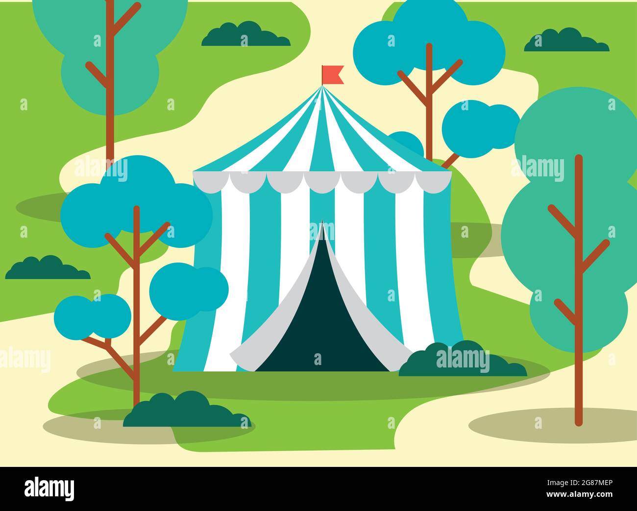 circus tent with flag or traveling circus tent Stock Vector Image & Art ...