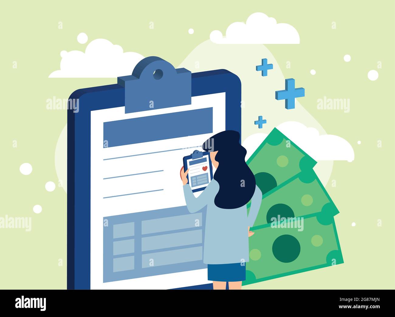 Doctor payment Stock Vector Images - Alamy