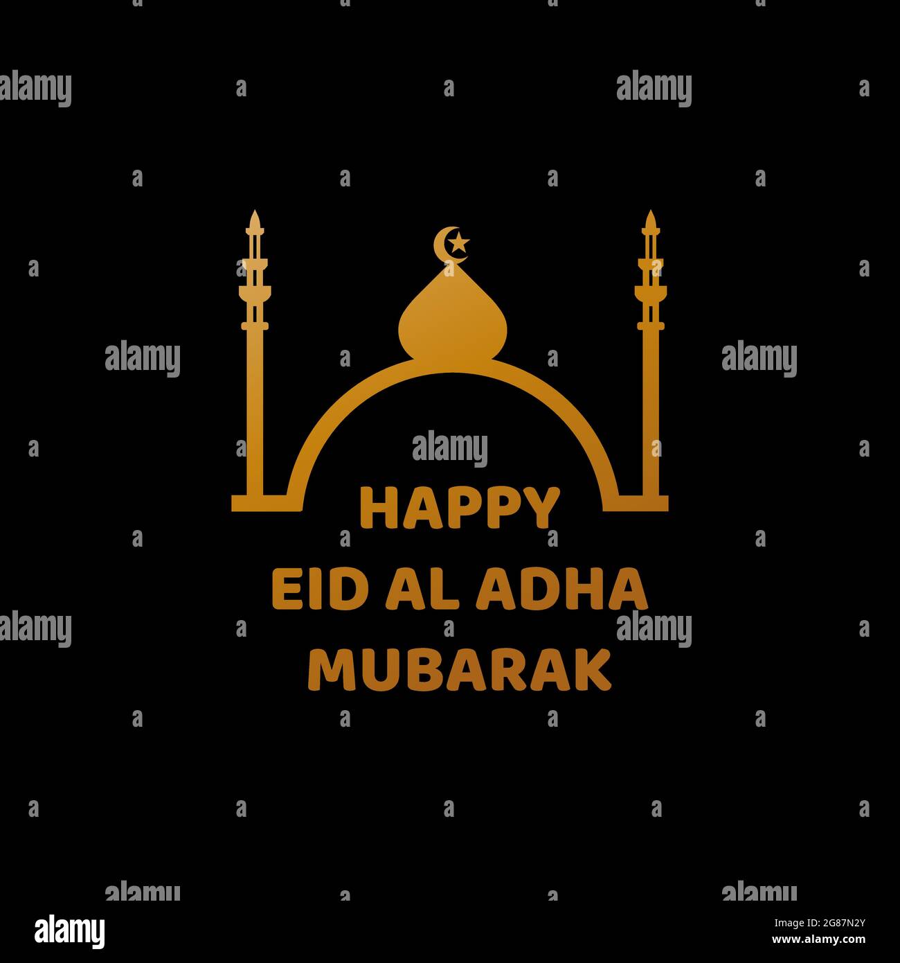 Vector Eid al adha typography design with arabic calligraphy vintage ...