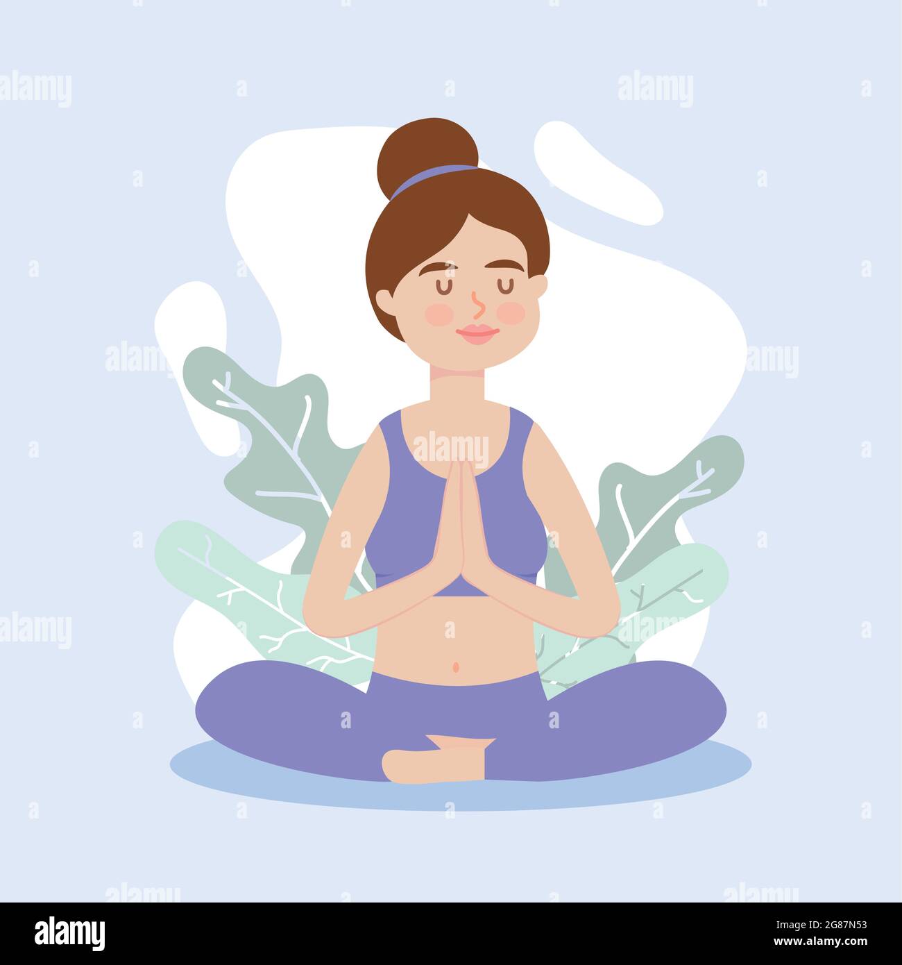 Yoga balance young woman Stock Vector Images - Alamy