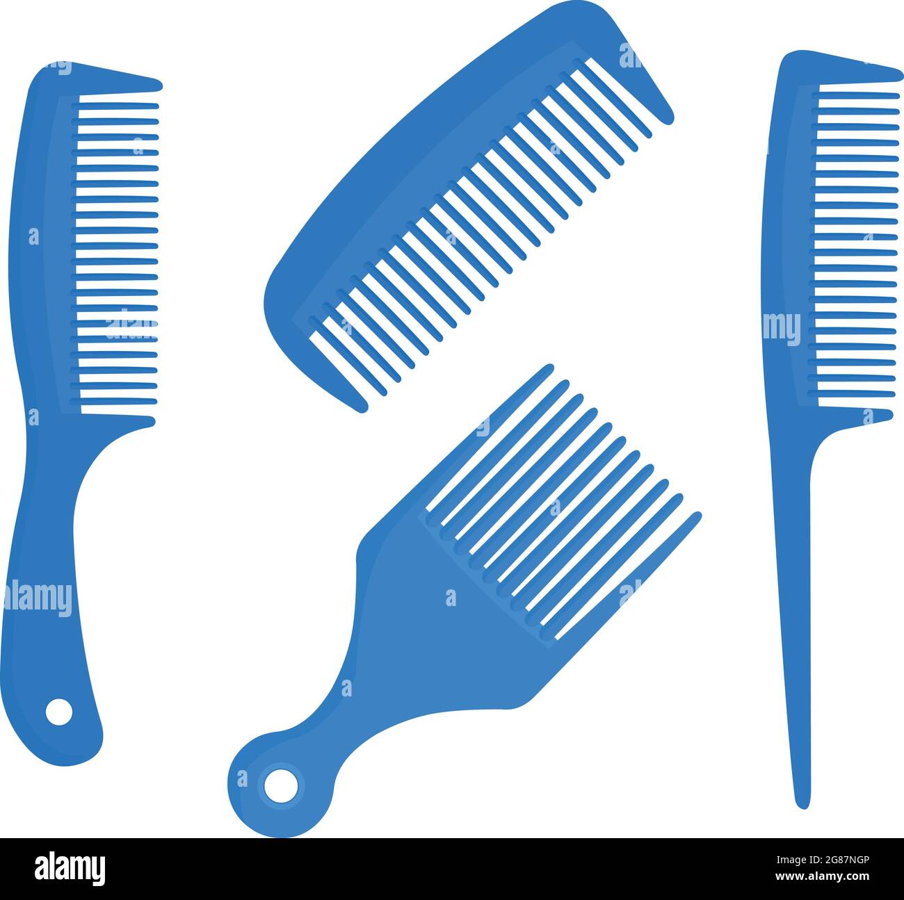 Vector illustration of emoticons of different shapes and styles of hair ...