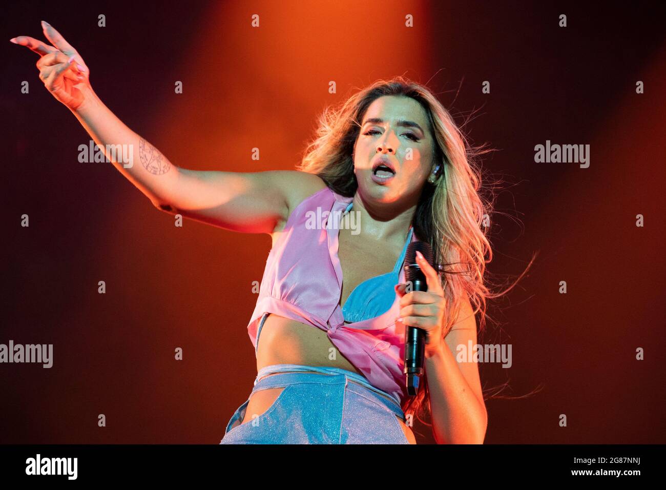Spanish singer, Lola Indigo performs on stage at Wizink Center. (Photo ...